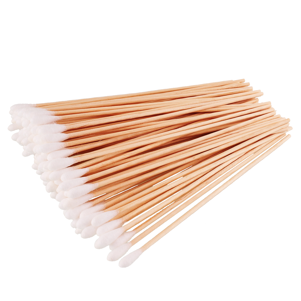 200 Pcs Disposable Health Cotton Swab Swabs Stick 6 Long Wood Handle