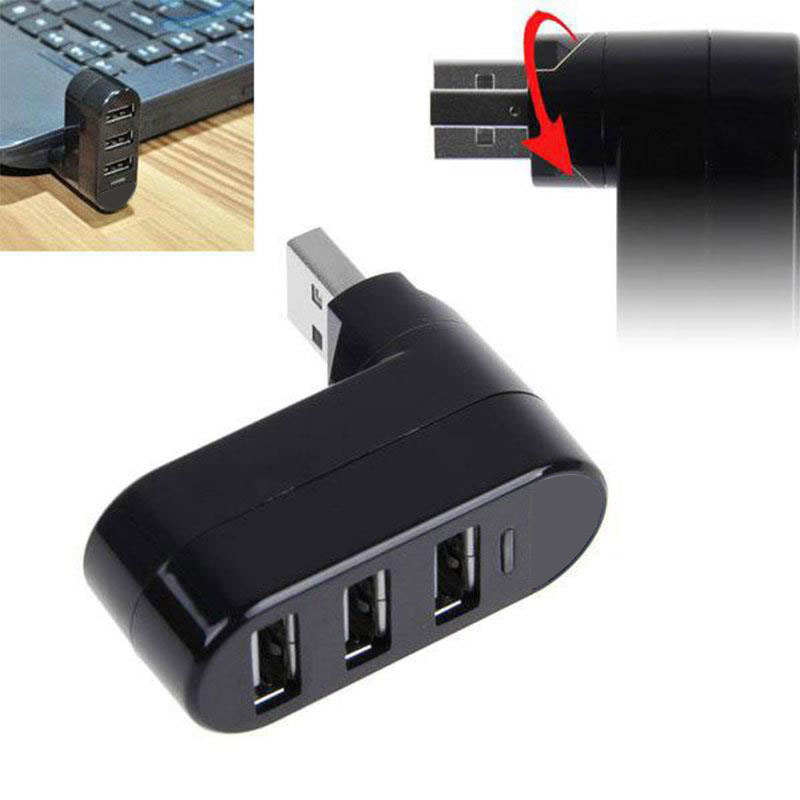 Mini 3 PORT USB 2.0 Rotate Splitter HUB Adapter Laptop Notebook ...