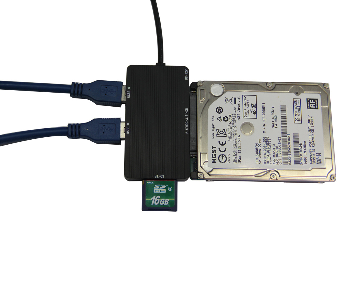 USB 3.0 to SATA 3.0 III SD TF Micro SD HUB Adapter Card reader HDD SSD ...