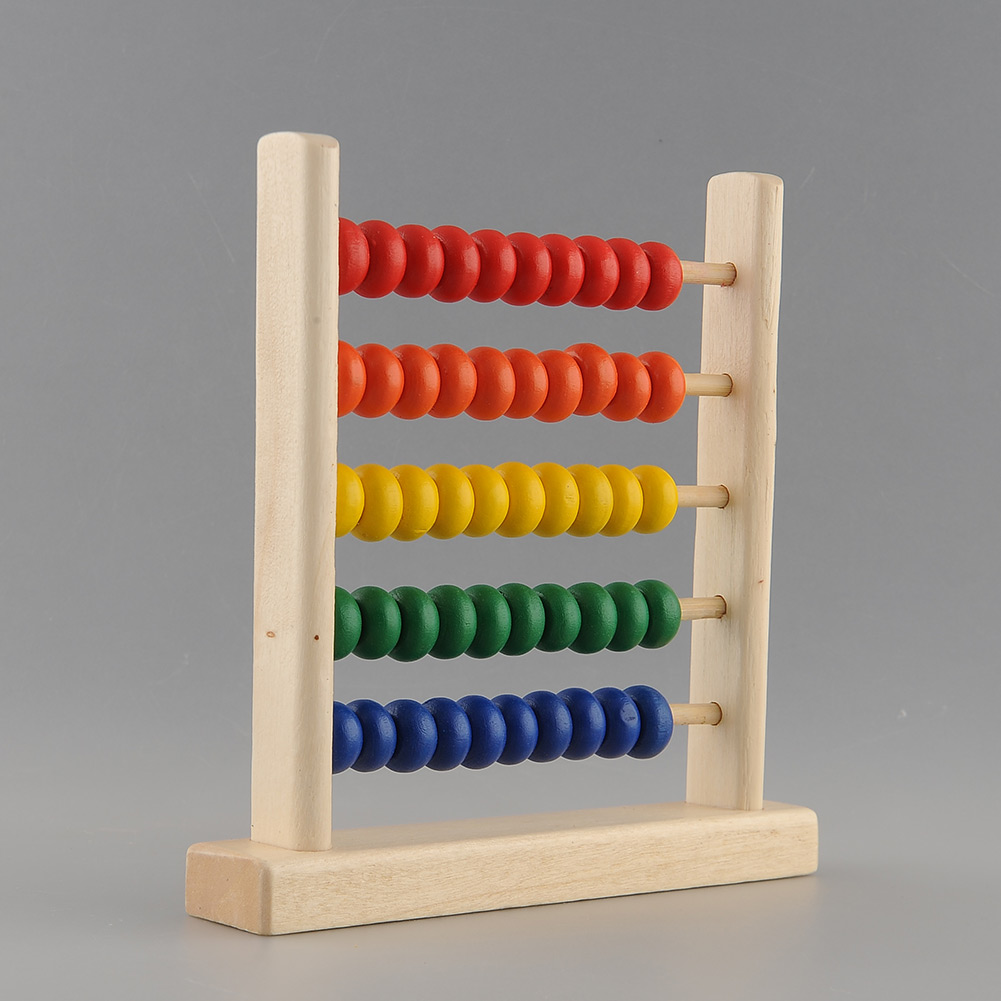 5-Row Wooden Abacus Child Educationnal Calculate Count Numbers Learning